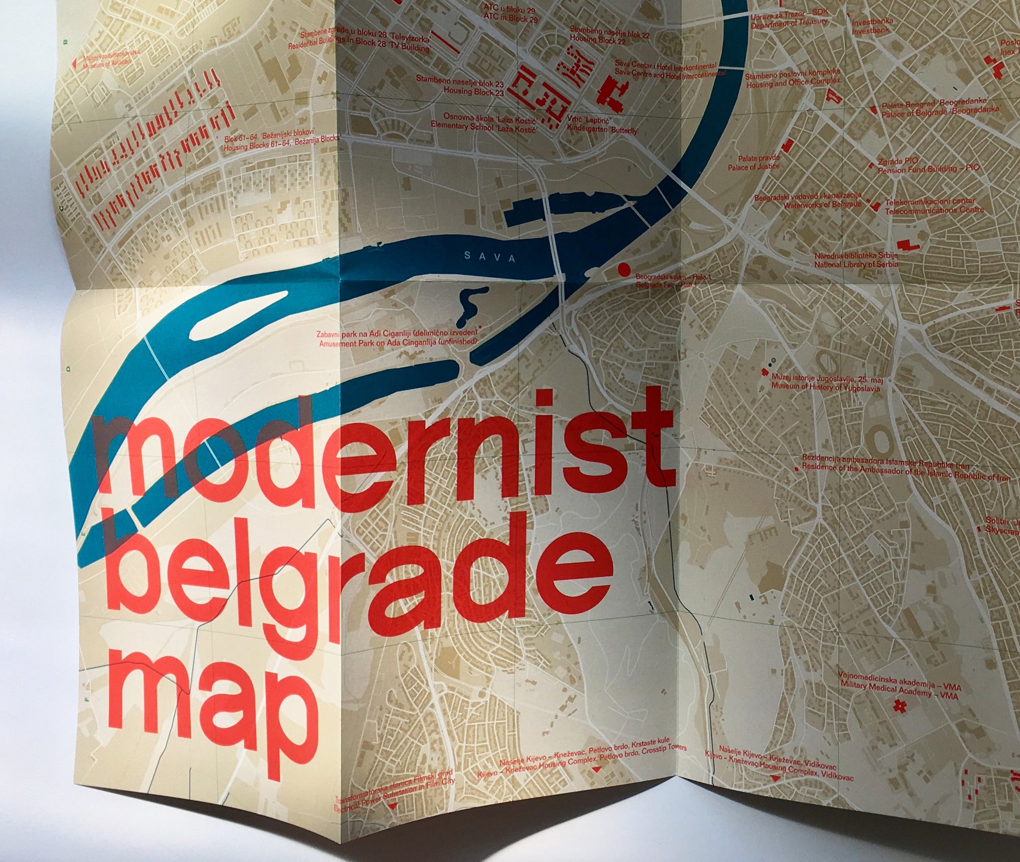 Modernist Belgrade Map / Modernistička mapa Beograda – Blue Crow Media